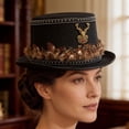 Aellinatey Unisex Gothic Feather Deer Hat Fit Most Adult Head Size ...