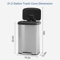 21 Gallon Kitchen Trash Can (80 L), Stainless Steel Garbage Can with ...