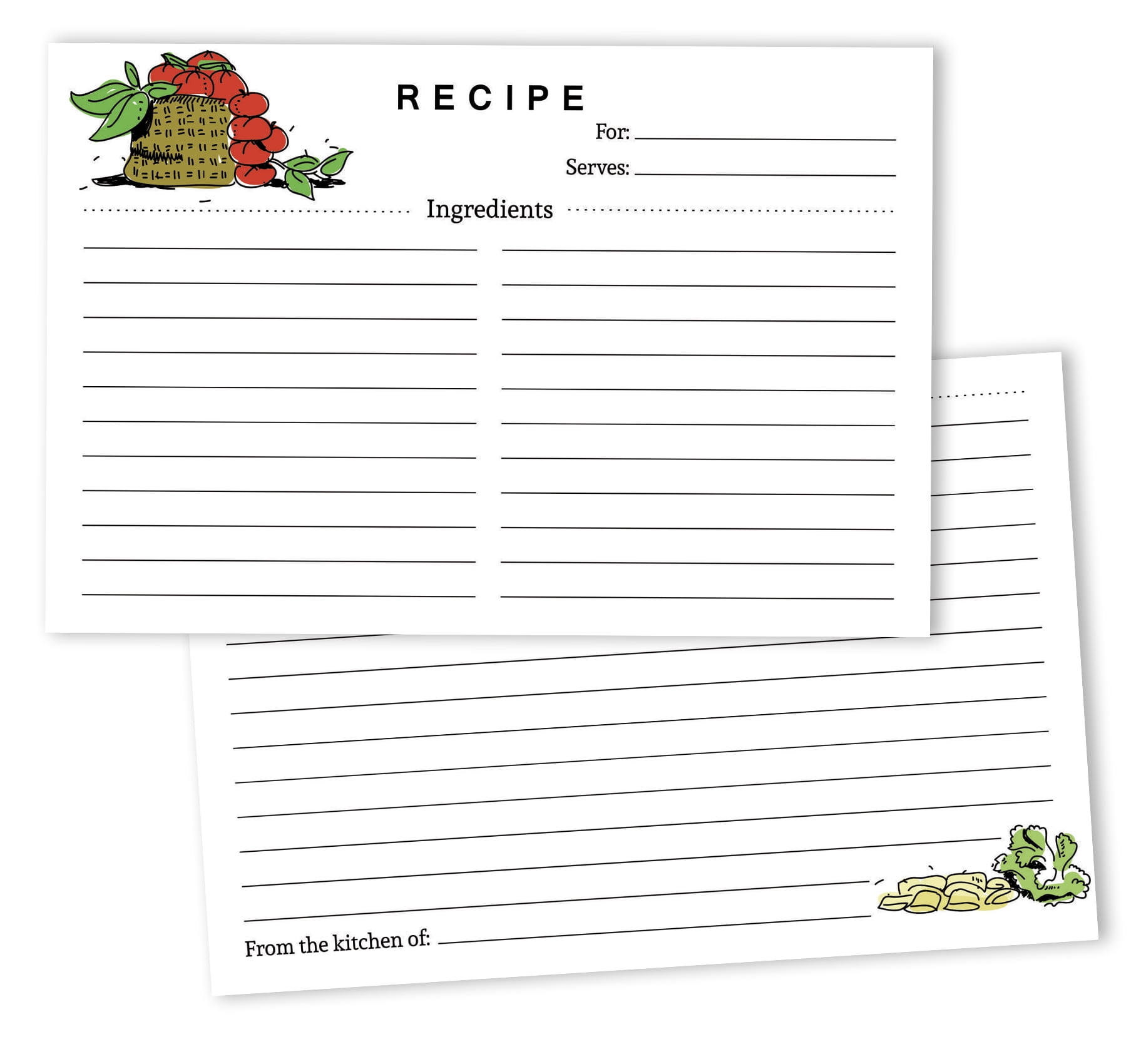 Inkdotpot 4x6 Inch Recipe Cards (Set of 50) , Thick Double Sided ...