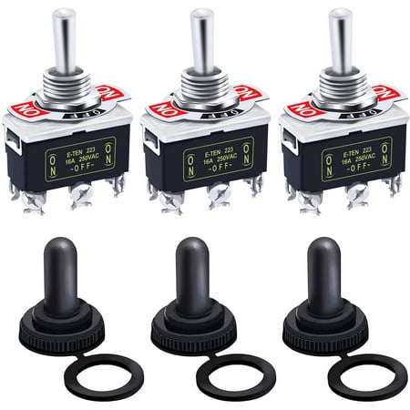 Twidec /3Pcs Heavy Duty Rocker Momentary Toggle Switch 20A 125V DPDT 3 ...