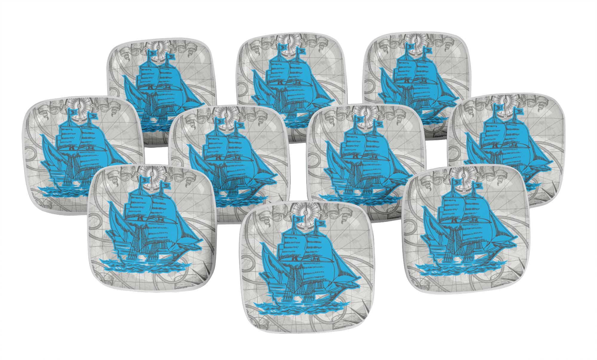 IBA Indianbeautifulart Iris Blue Old Ship & Compass Nautical Furniture ...