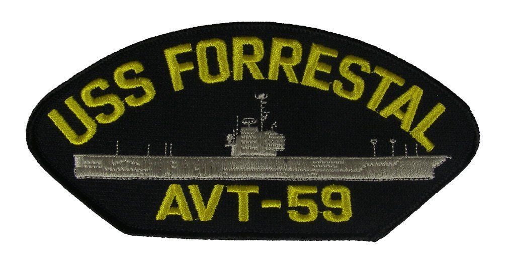 USS FORRESTAL AVT-59 PATCH NAVY SHIP CARRIER FID FIRST IN DEFENSE ...