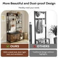 Hall Tree, Country Style, Retro Brown, 5-in-1 with Bench and Shoe ...