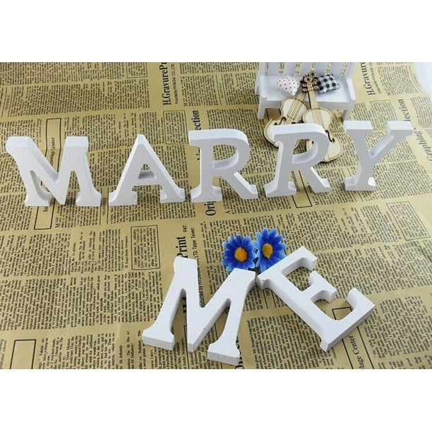 Juego de 7 (MARRY ME) Letras Decorativas de Madera, 26 Letras de Madera ...