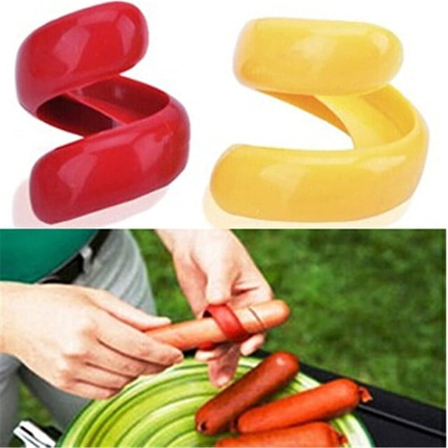 2 Pcs Spiral Hot Dog Slicers, Manual Fancy Sausage Cutter Spiral ...