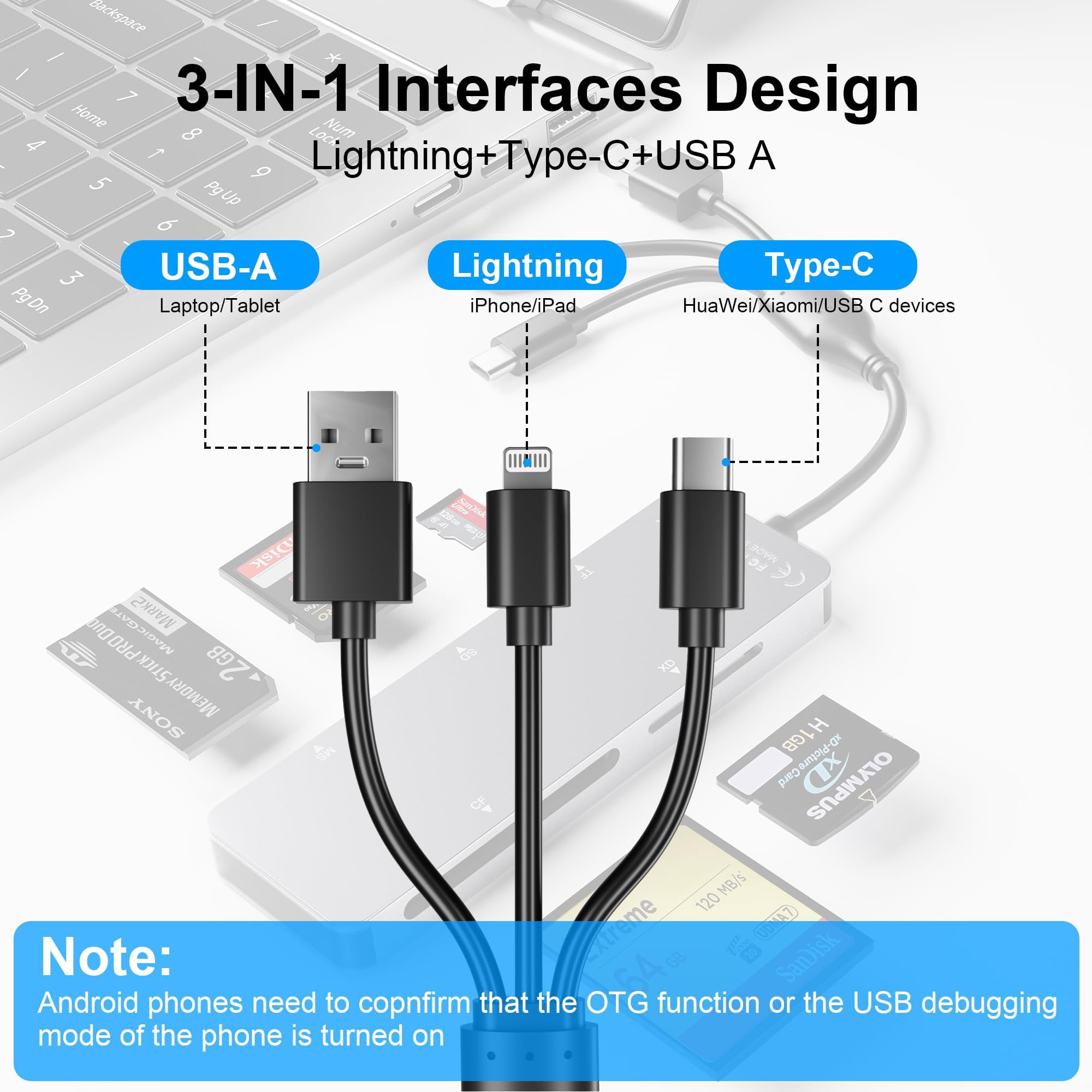 Micro Sd Card Reader Memory Stick Pro Duo Adapter Multi For SD, CF, XD ...