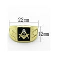 Men's Stainless Steel 14K Gold Ion Plated Crystal Masonic Lodge ...