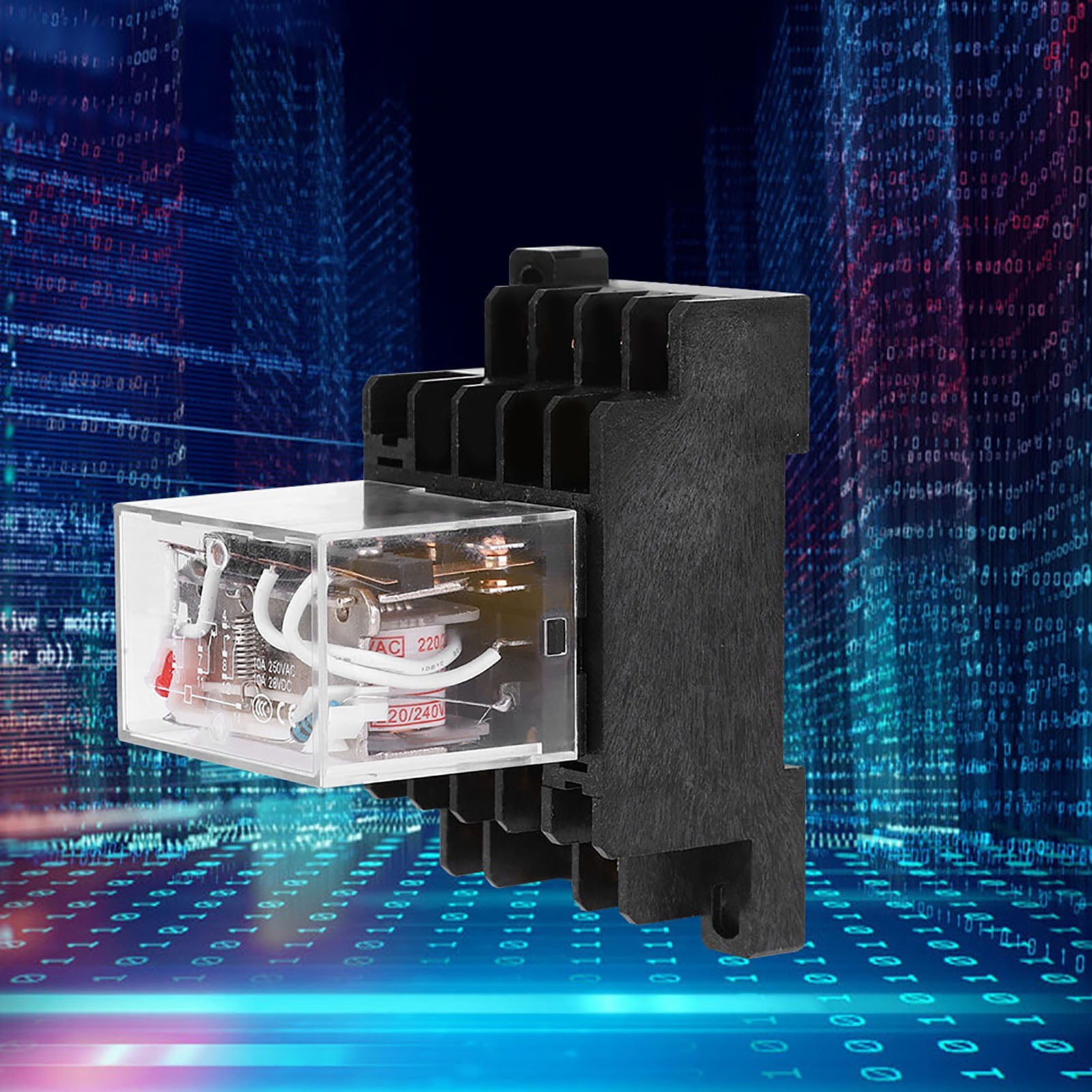 Relé intermedio HP,HH64P 24VDC 220VAC con enchufe Características de ...