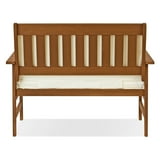 Furinno Tioman Outdoor Hardwood Mediterranean Bench with Cushion, 44.5 ...