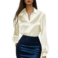 Antinious Women Casual Loose Solid Long Sleeve V-Neck Everyday ...