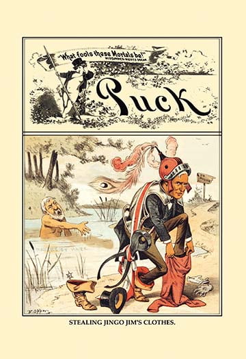 Puck Magazine: Stealing Jingo Jim's Clothes Fine art canvas print (20 ...