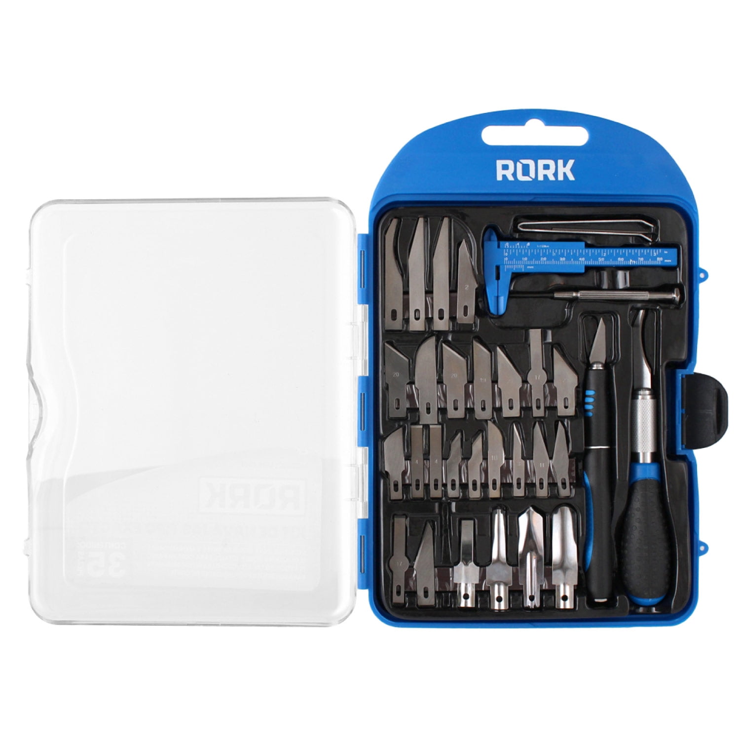 Kit de navajas Rork Cutter Profesional 35pzs Estuche azul MRK-001 ...