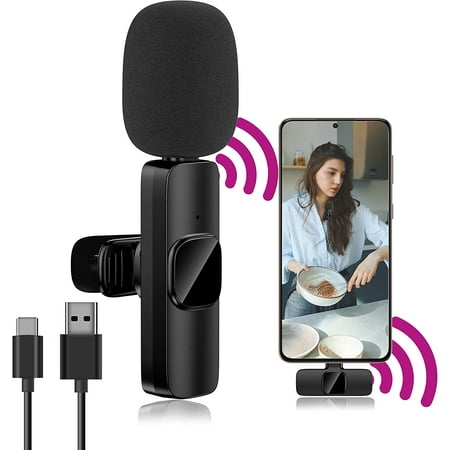 Wireless Lavalier Microphone for Android Phone, Portable Plug and Play ...