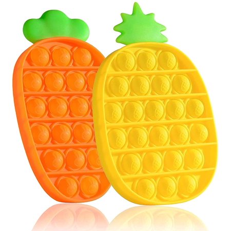 Pineapple Pop Fidgets Toys 2 Pack, Carrot Pop Bubbles Silicone Game ...