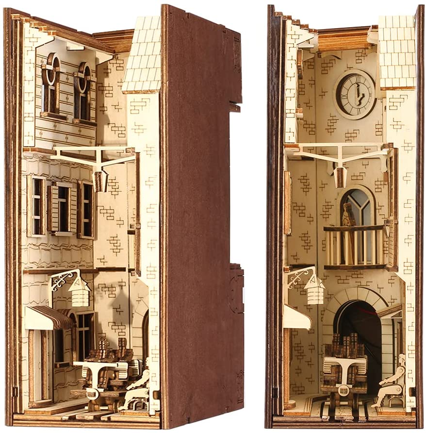 WEIS 3D Wooden Puzzle, DIY Dollhouse Book Nook Bookshelf Insert ...
