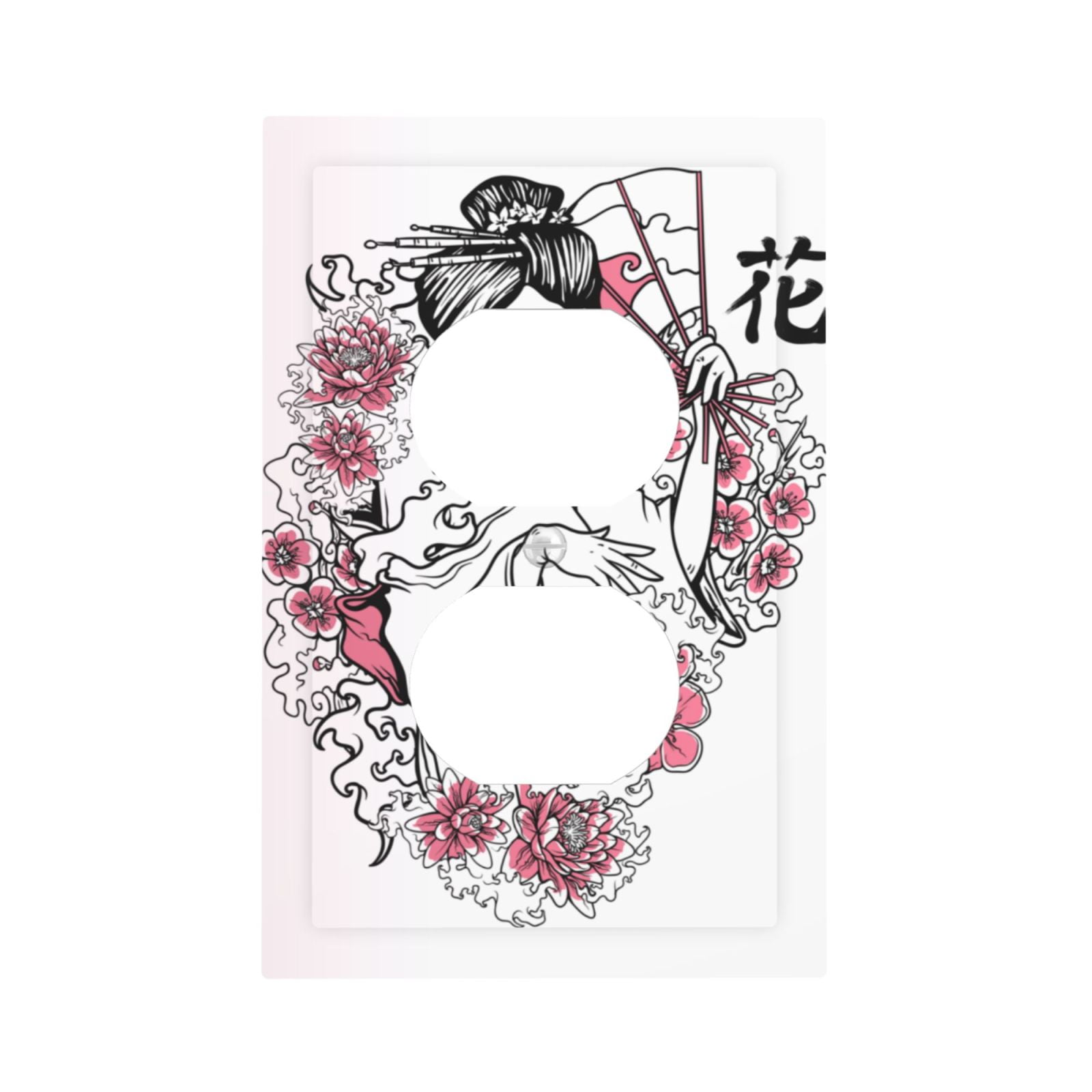DouZhe 1-Gang Duplex Outlet Cover, Japan Kimono Geisha Girl Decorative ...