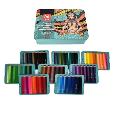 Colored Pencils, Hand Painted Colored Pencils Adult Colouring 240 Color ...
