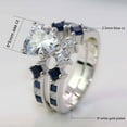 Blue Matching Ring Couple Rings 1 CT CZ Women Wedding Ring Sets Male ...