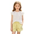 ATOGUTA Boho Outfits for Girls Ruffle Short Sleeved Shirt Elastic ...