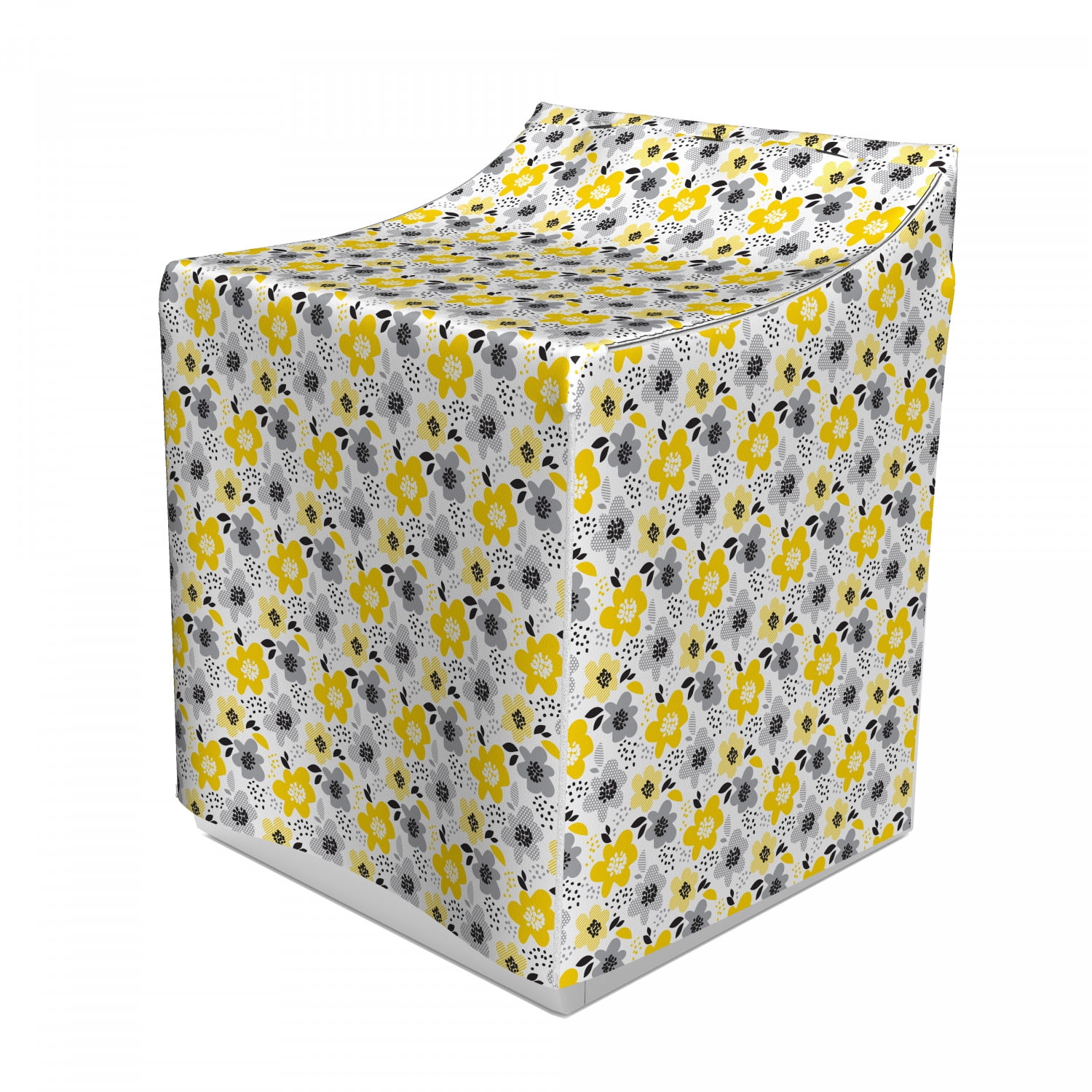 Floral Washer Cover, Abstract Flowers with Many Patterns Dots and ...