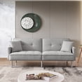 Tonopah 85" 3 in 1 Fabric Futon with Metal Legs, Split-Back Sofa ...
