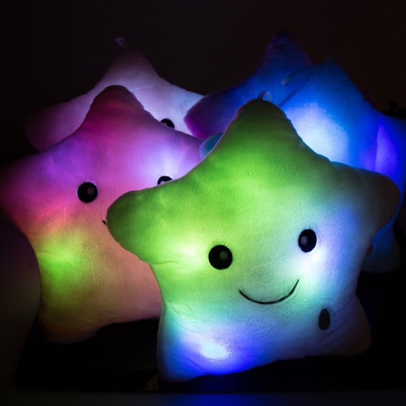 Colorful Body Pillow Star Glow LED Luminous Light Pillow Cushion Soft ...
