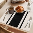 Abstract Black Color Block Cotton Linen Placemats Set of 6, Vintage ...