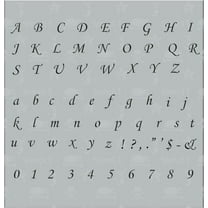 Stencil1 Corsiva Font Stencil - 1" Alphabet Letters Art Stencil - 8.5 ...
