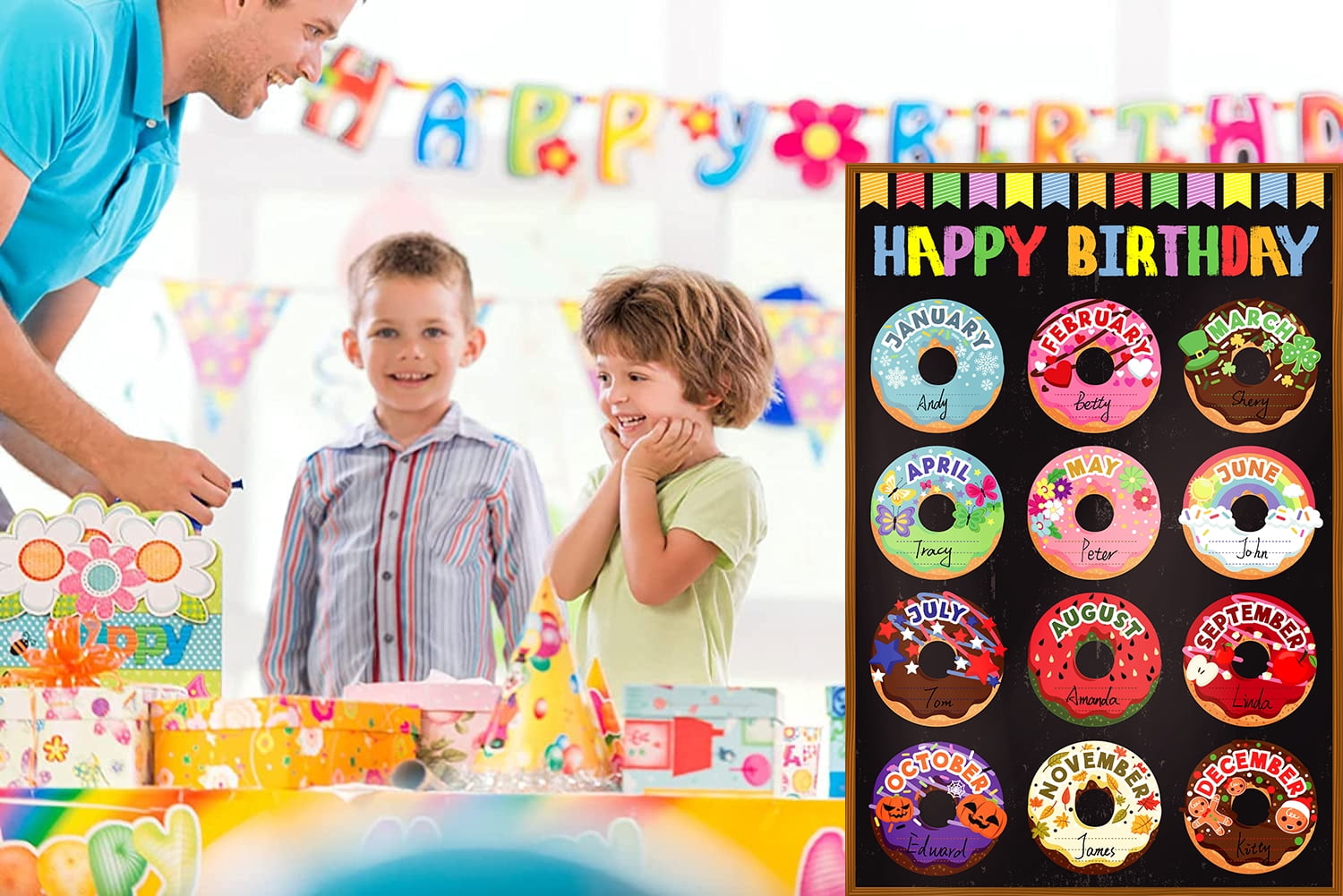 Buy WaaHome Happy Birthday Poster Chart, 12''x18'' Birthday Classroom ...