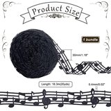 20 Yards Music Note Ribbon Black Phonogram Hollow Polyester Ribbon for ...