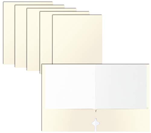 Two Pocket Portfolio Folders, 50-Pack, White, Letter Size Paper Folders ...