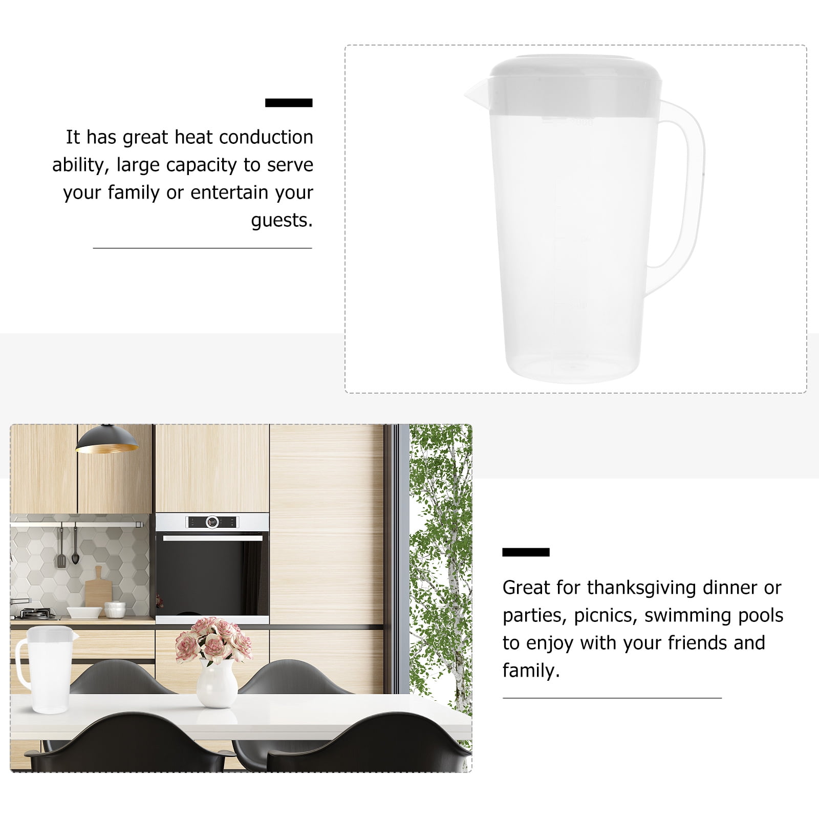 Large Capacity Beverage Storage Container Heat Resistant Cold Water Jug ...