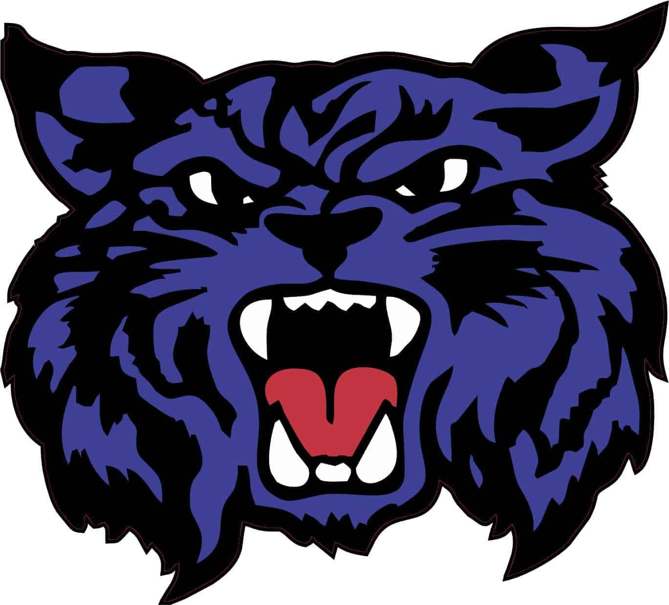 StickerTalk Blue Wildcat Mascot Vinyl Sticker, 4.5 inches x 4 inches ...