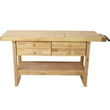Wooden Workbench,Rubberwood Workbench with 4 Drawers,Work Bench for ...