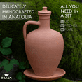 Natural Clay Water Pitcher, Unglazed Terracotta Carafe, Brown, 3.3 Qts ...