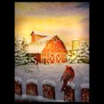 Northlight LED Back Lit Snowy Sunset Barn Scene Christmas Wall Art 15. ...