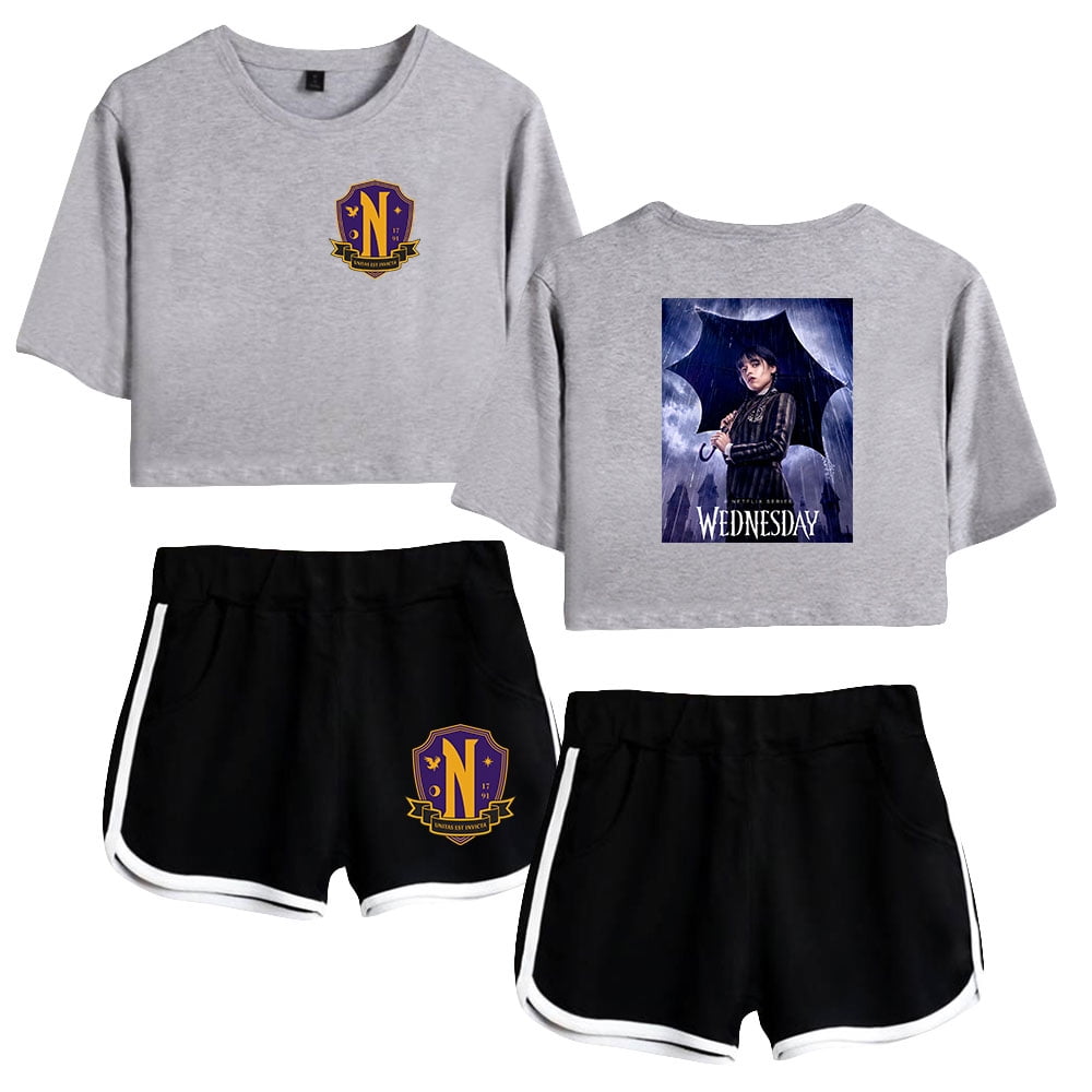 Wednesday Addams Short T shorts suit with exposed navel - Walmart.com