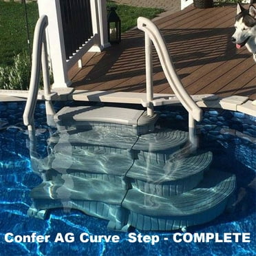 "Blue Wave Wedding Cake Pool Step with Liner Pad, Non-Skid, Up to 54 ...