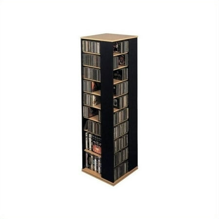 Pemberly Row 62" CD DVD Spinning Tower in Black with Oak Trim | Walmart ...