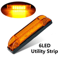 2pcs 4Inch Amber LED Light 12V Sealed Utility Strip Bar Lights 6LED RV ...