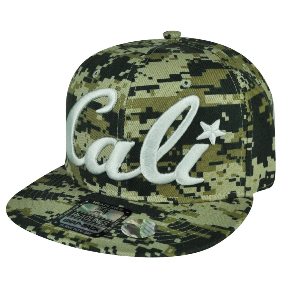 California Republic Cali Camo Digital Camouflage Snapback Flat Bill Hat ...