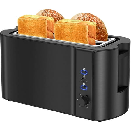4 Slice Toaster Wide Slot, Long Slot Toaster 2 Slice, Slim Toaster 4 ...