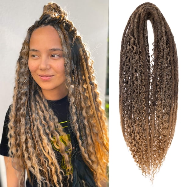 Extensiones para rastas, 30 hebras, 60 cm, color rubio sintético ...