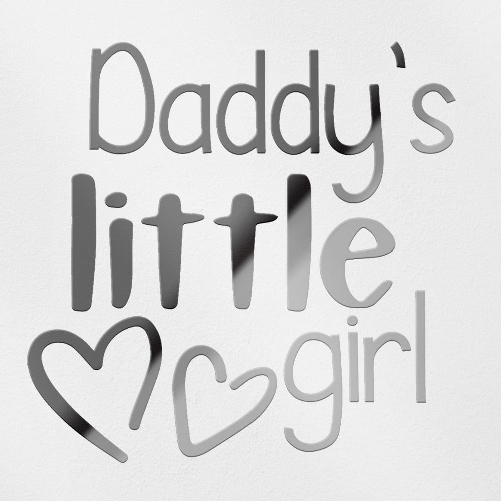 Transparent Decal Stickers Of Daddys Little Girl (Metallic Silver ...