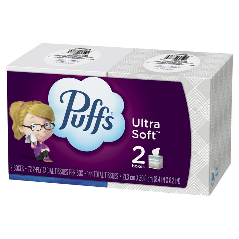 Two Puffs Facial Tissue Boxes