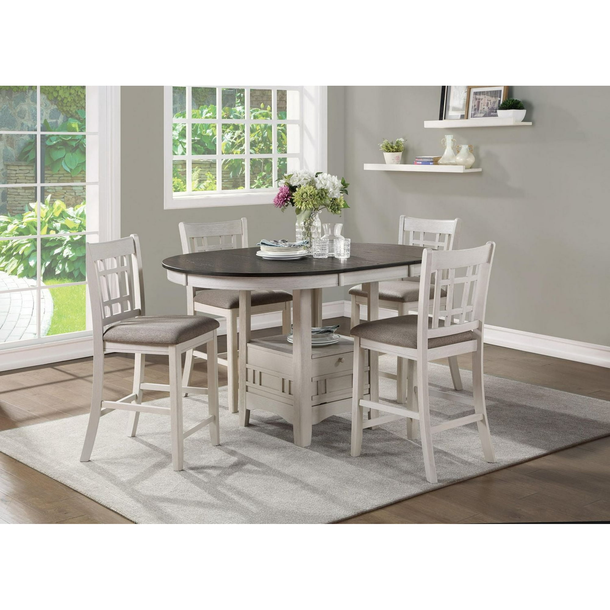 Click here for Topline Home Furnishings Classic White 5pc Counter... prices