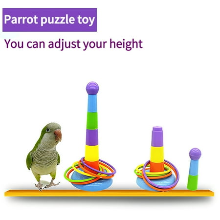 Bird Toys Training Colorful Rings Ferrule Intelligence Bird Toy ...