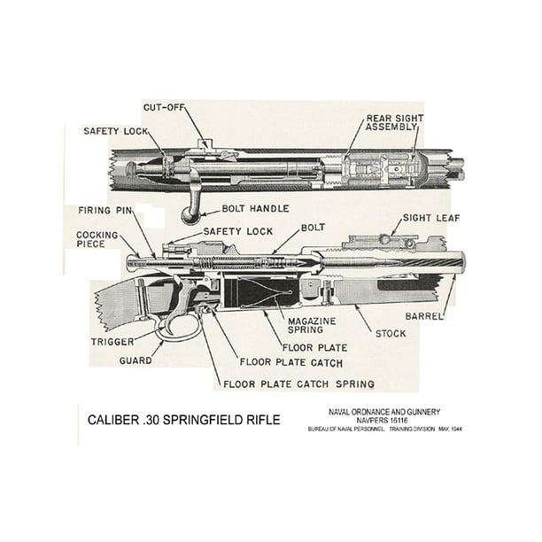 24x36 gallery poster, Diagram of the .30 1903 Springfield rifle ...
