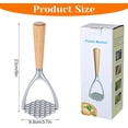 2 Pack Potato Masher with Wooden Handle – Heavy Duty Aluminum Potato ...