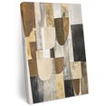 Abstract Color Block Canvas Wall Art for Living Room, Brown Beige Black ...